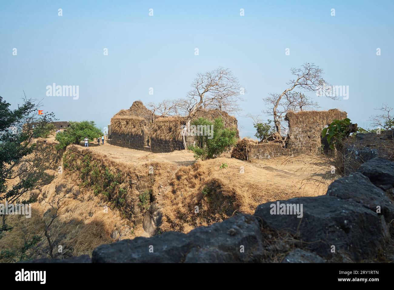 Ruins of the fort at the Karnala Bird Sancturay in Maharashtra, India ...