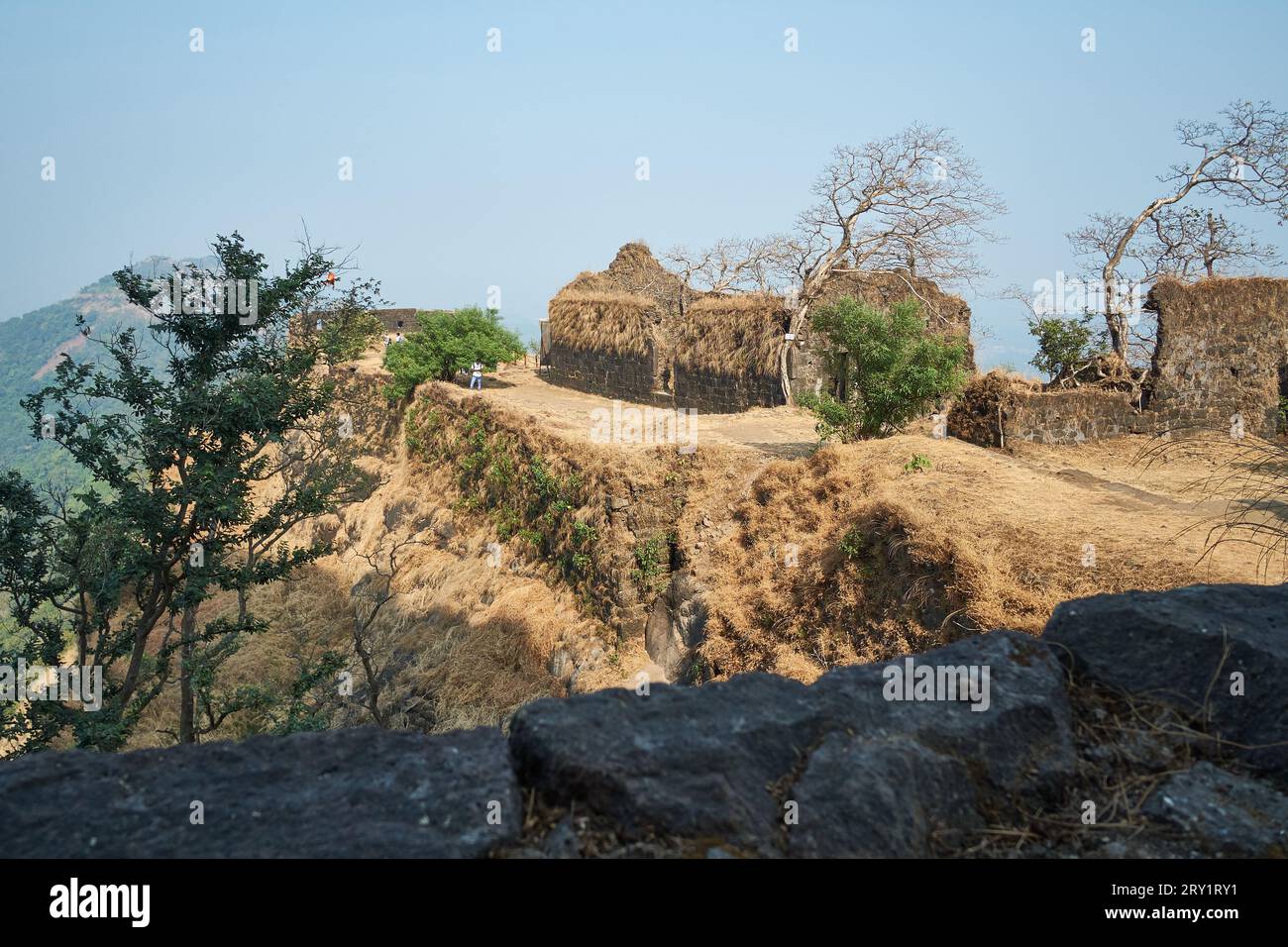 Ruins of the fort at the Karnala Bird Sancturay in Maharashtra, India ...