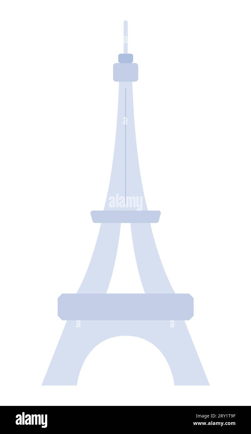 Paris Eiffel tower silhouette 2D cartoon object Stock Vector Image ...