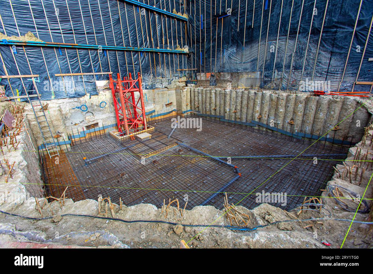 Foundation of a building under construction in a corner Stock Photo - Alamy