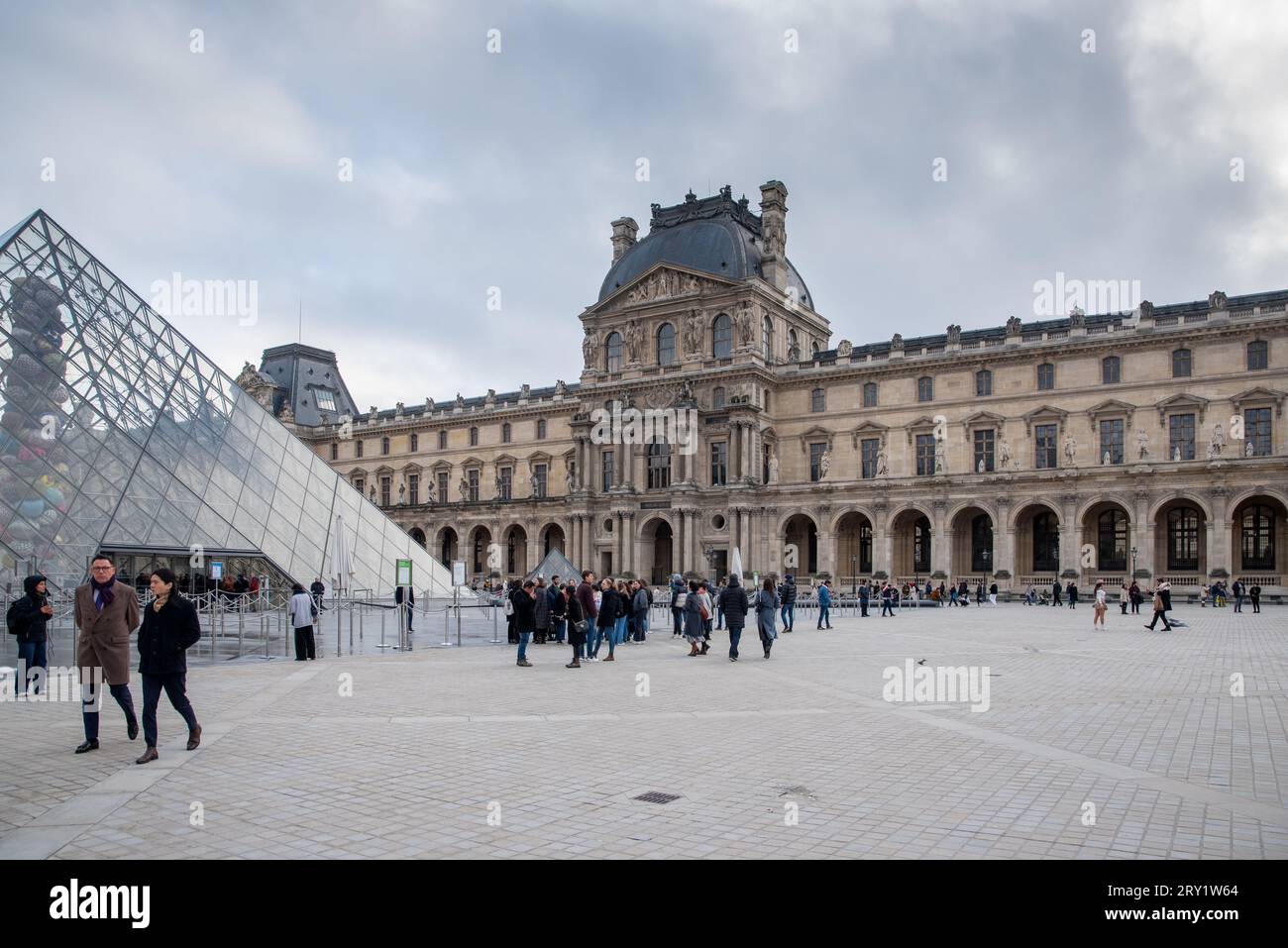 January 3, 2023 in Paris, France: Outside The Louvre Museum During ...