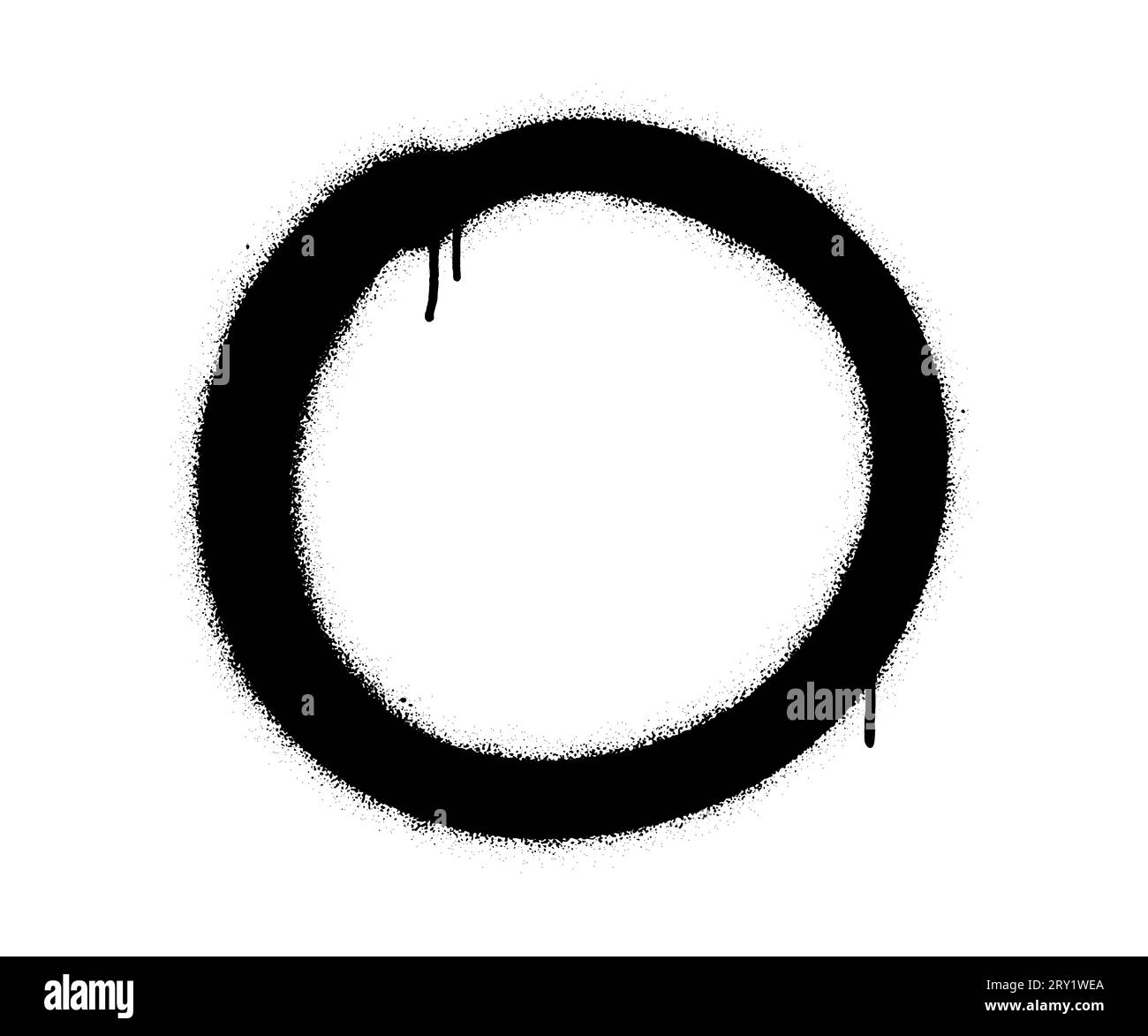 Isolated spray graffiti circle sign. White background Stock Vector ...