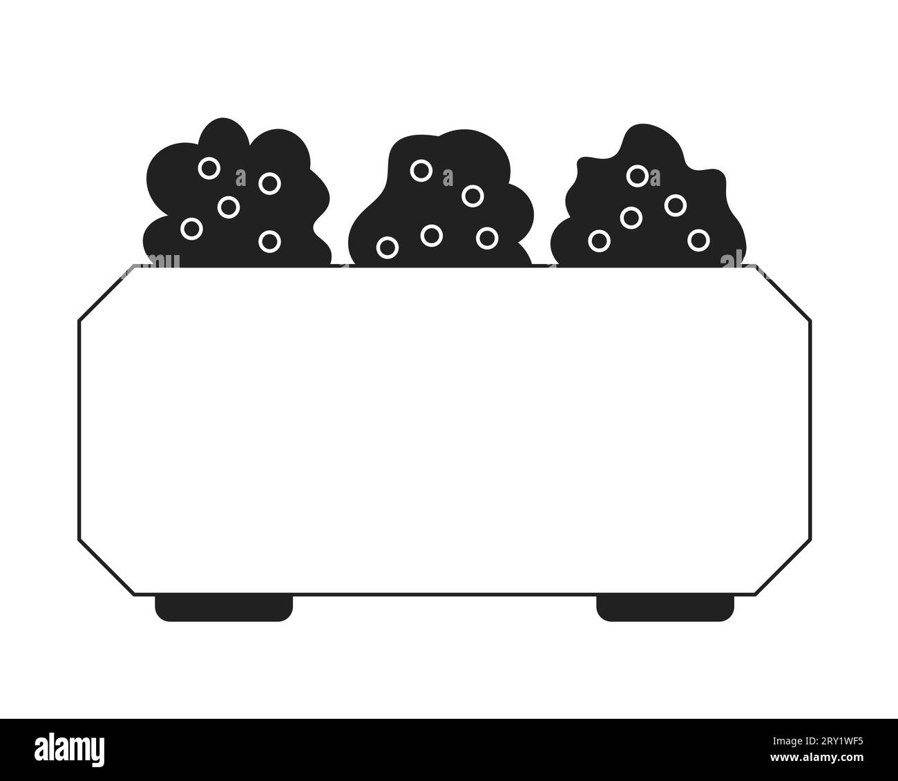 Potted Shrubs Black And White 2d Cartoon Object Stock Vector Image And Art Alamy