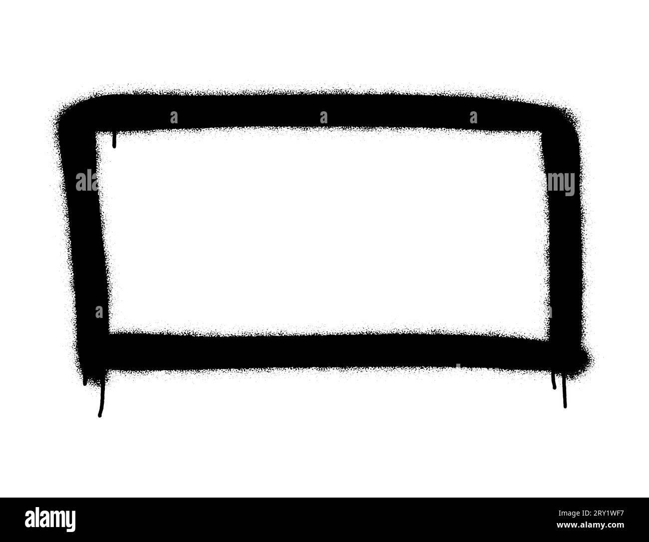 Isolated spray graffiti rectangle sign. White background Stock Vector ...