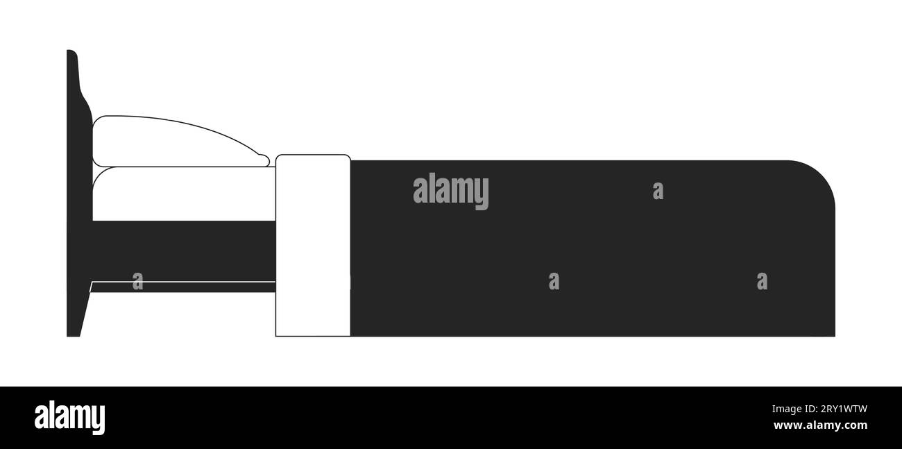 Single Bed Empty Black And White 2d Line Cartoon Object Stock Vector Image And Art Alamy