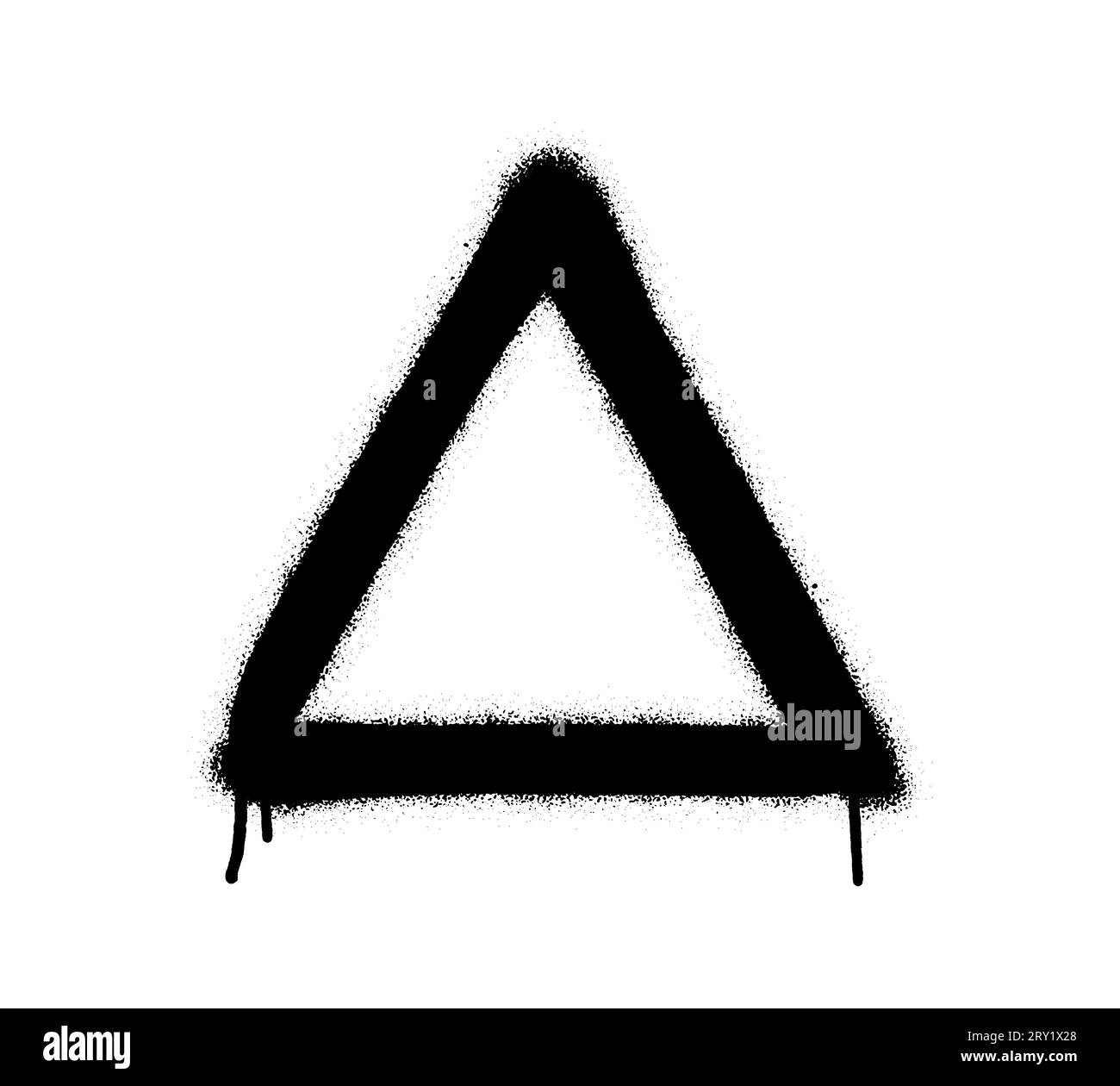 Isolated spray graffiti triangle sign. White background Stock Vector ...