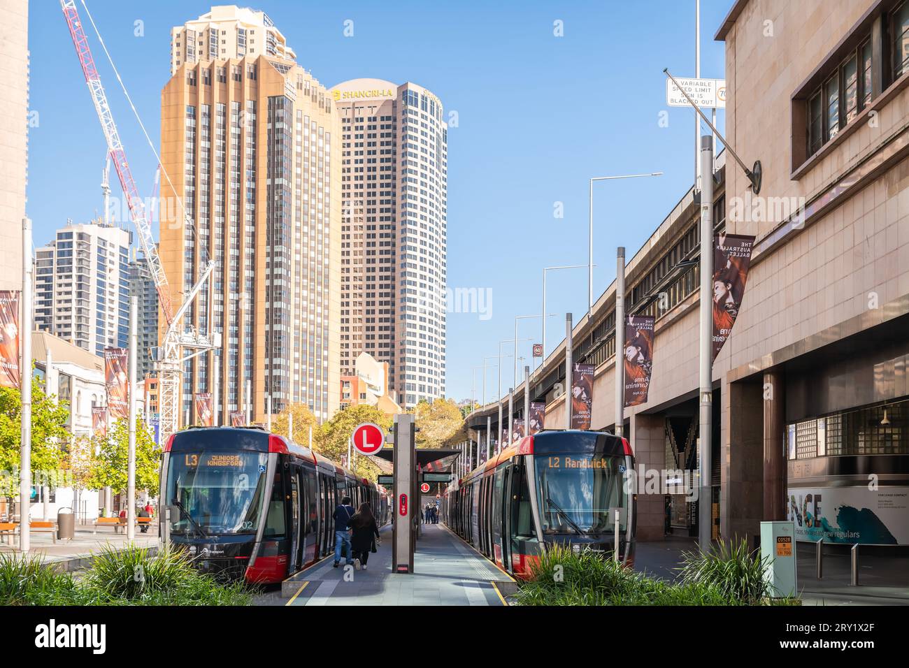 Sydney, NSW, Australia - April 17, 2022: Sydney light rail tram station ...