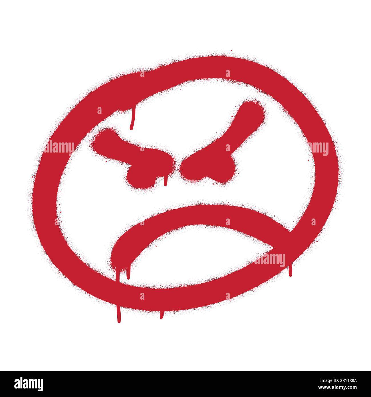 Spray graffiti angry face emoji over white Stock Vector Image & Art - Alamy