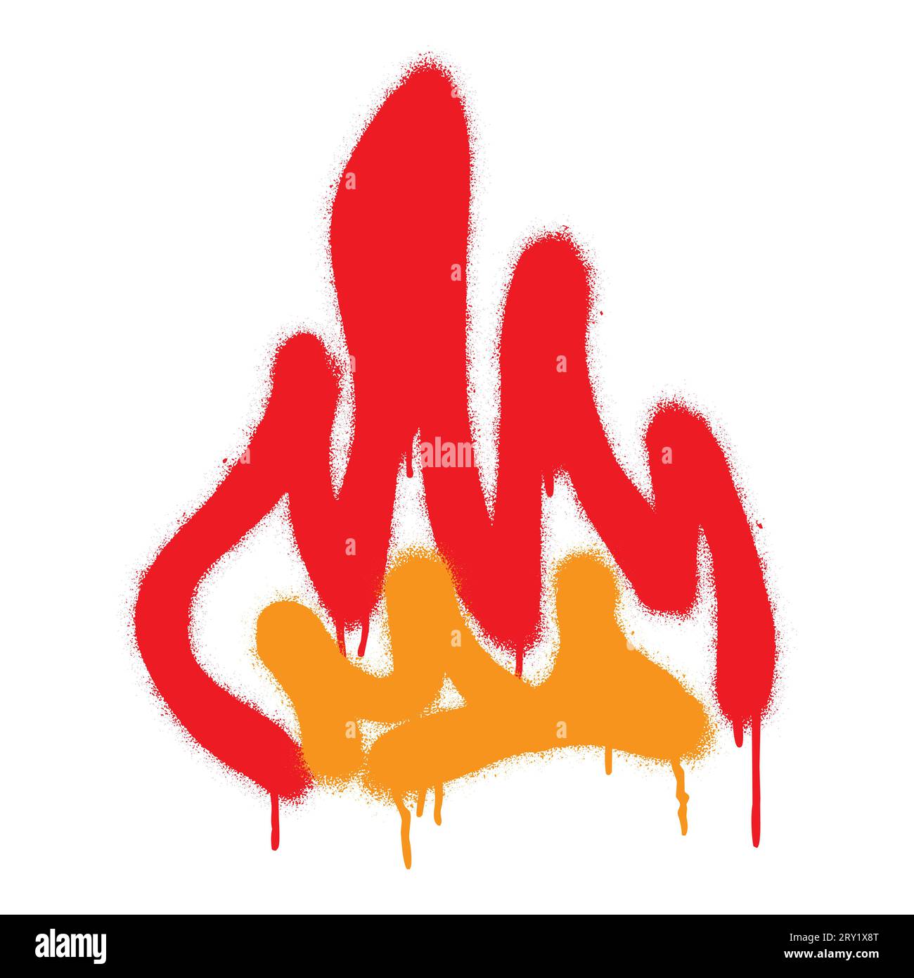 Isolated spray graffiti fire symbol over white Stock Vector Image & Art ...