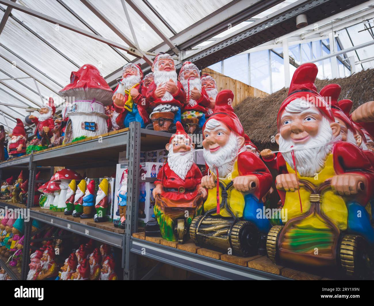 Garden gnomes in a garden center Stock Photo - Alamy
