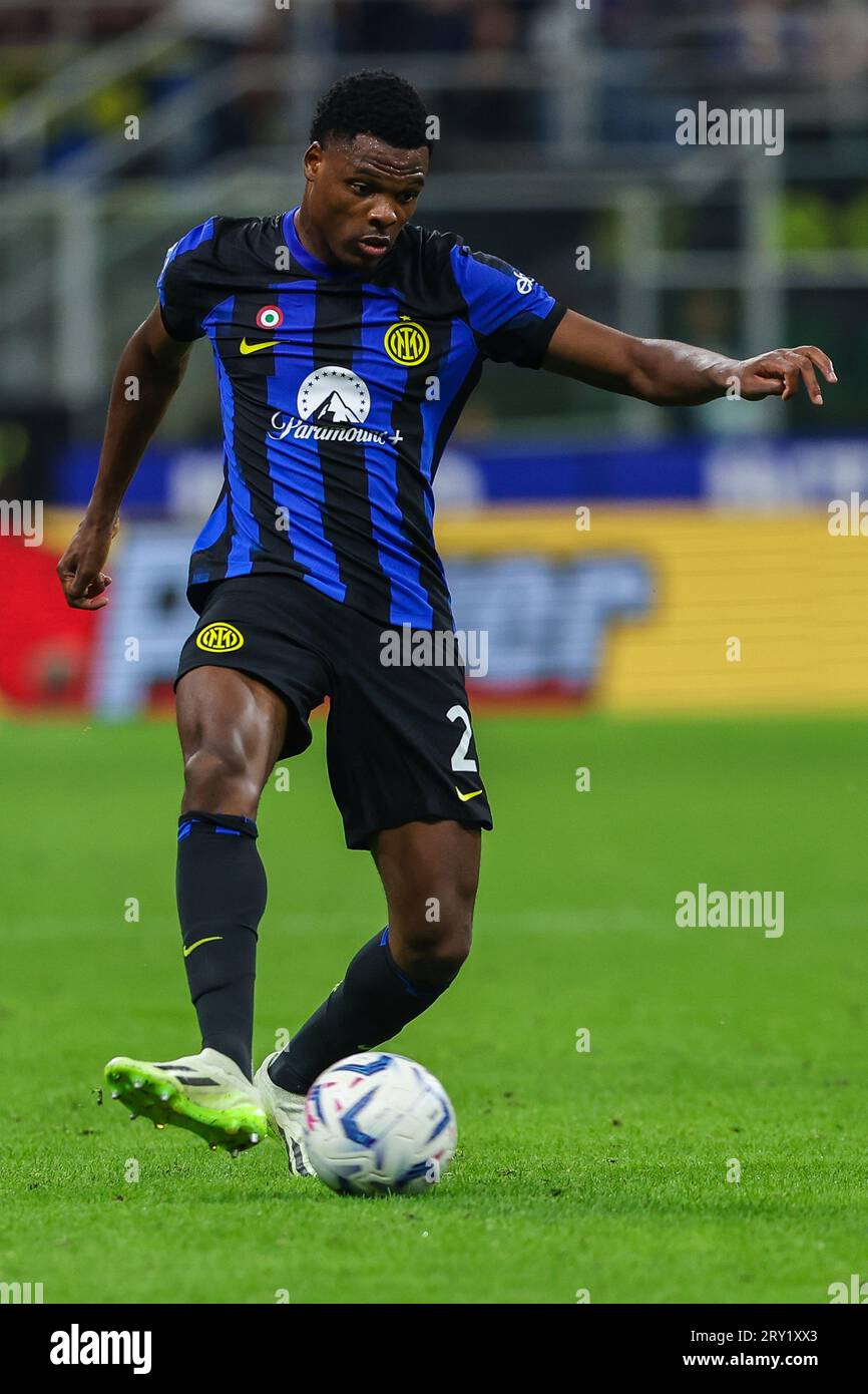 Denzel Dumfries of FC Internazionale seen in action during Serie A 2023 ...