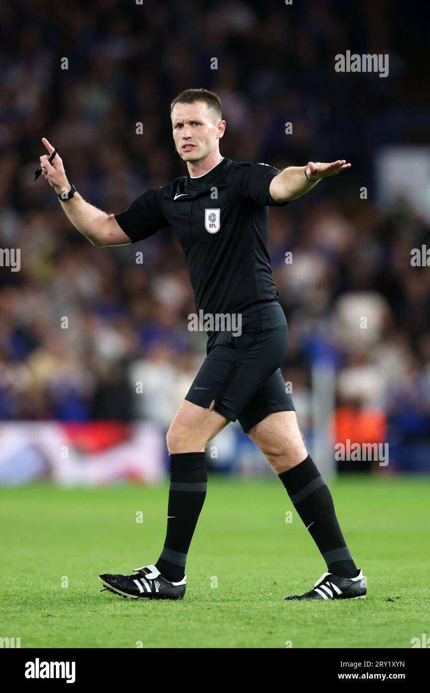 London, England, 27th September 2023. Referee Thomas Bramhall during ...