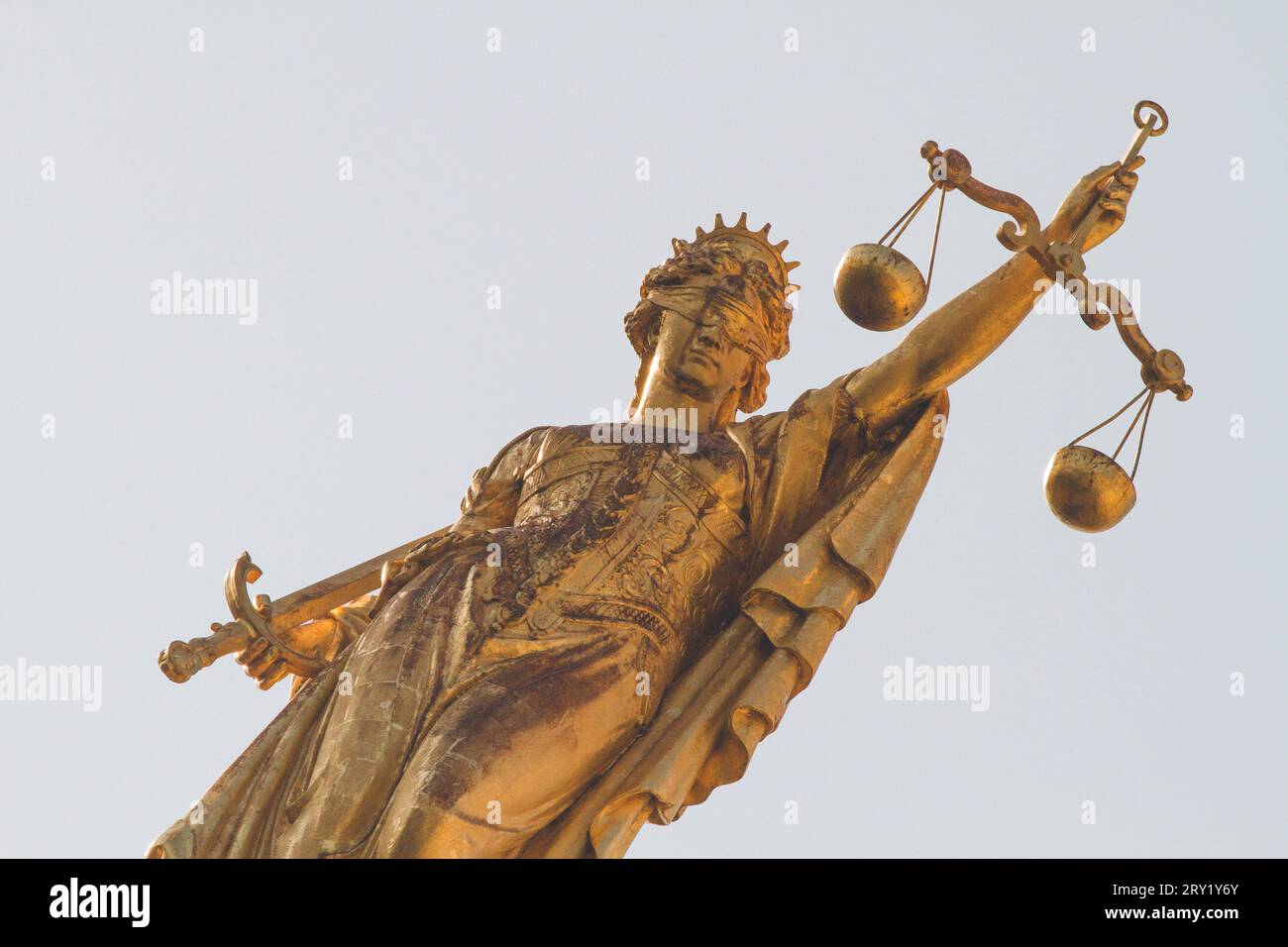 Golden statue of Themis Stock Photo - Alamy