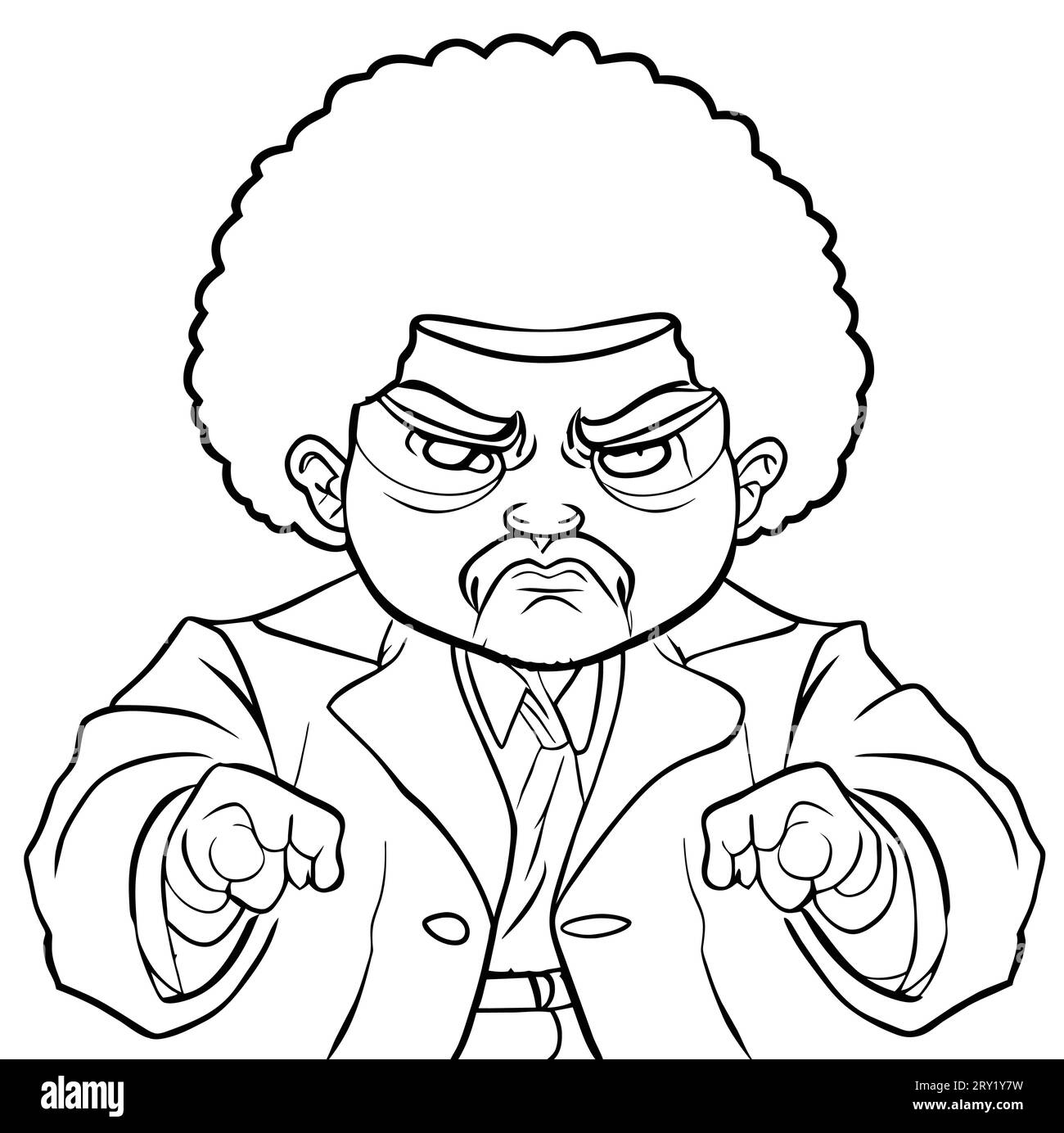 Afro man coloring page vector hi-res stock photography and images - Alamy