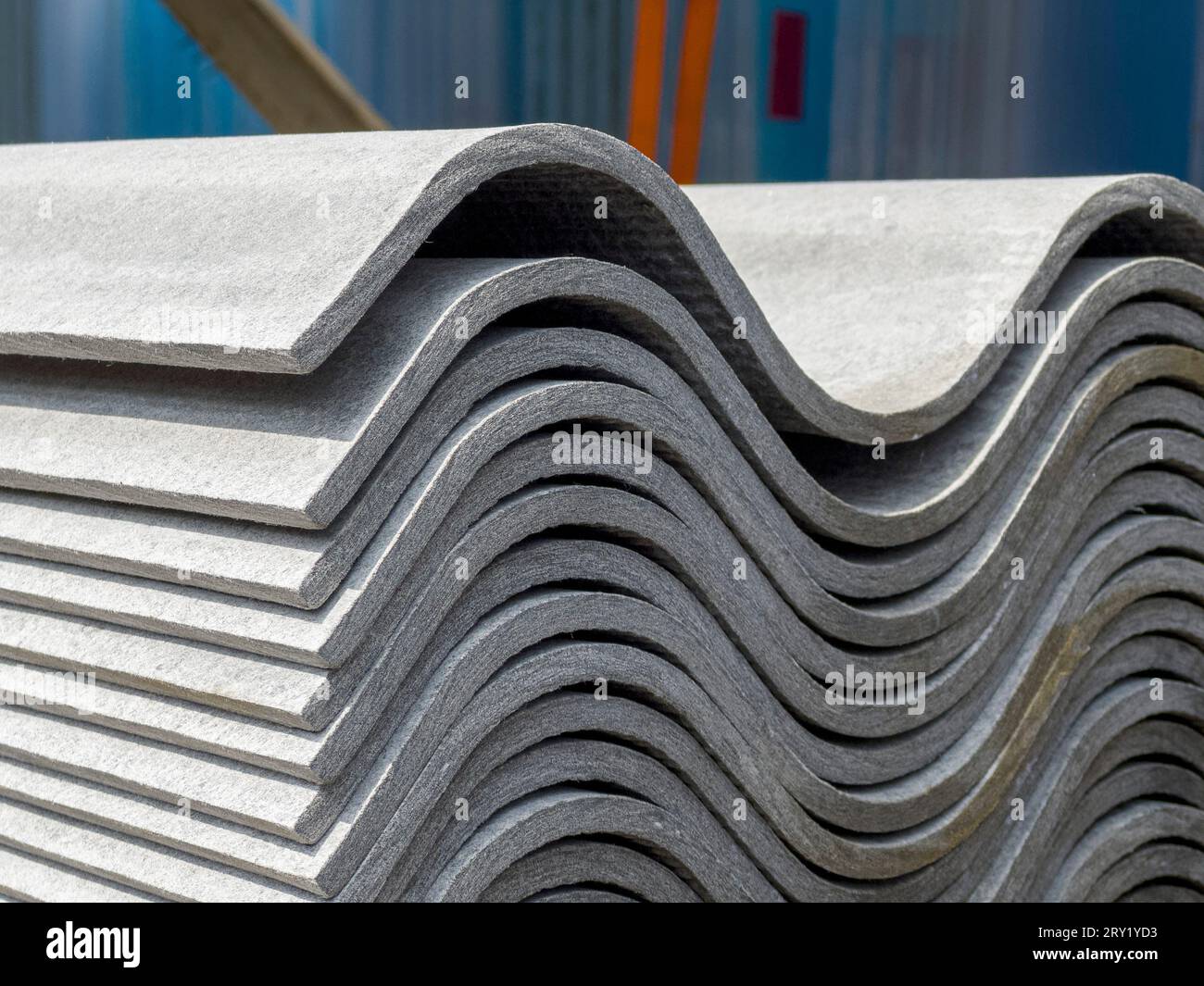 Large wave cement corrugated plate Stock Photo - Alamy