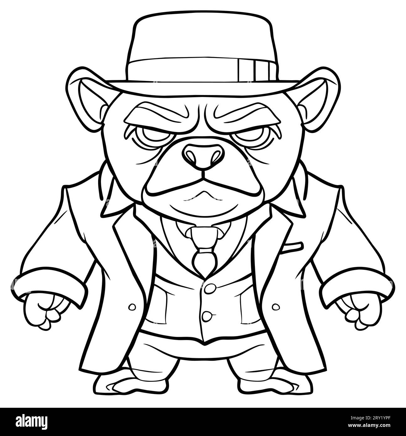Dog gangster coloring page illustration hi-res stock photography and ...