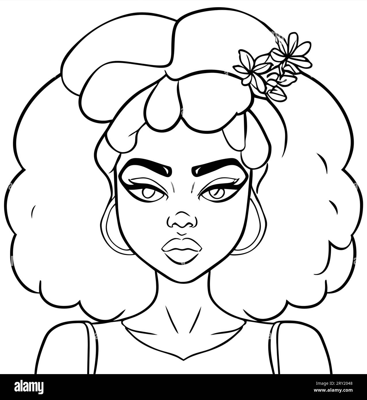 Afro girl coloring page art hi-res stock photography and images - Alamy