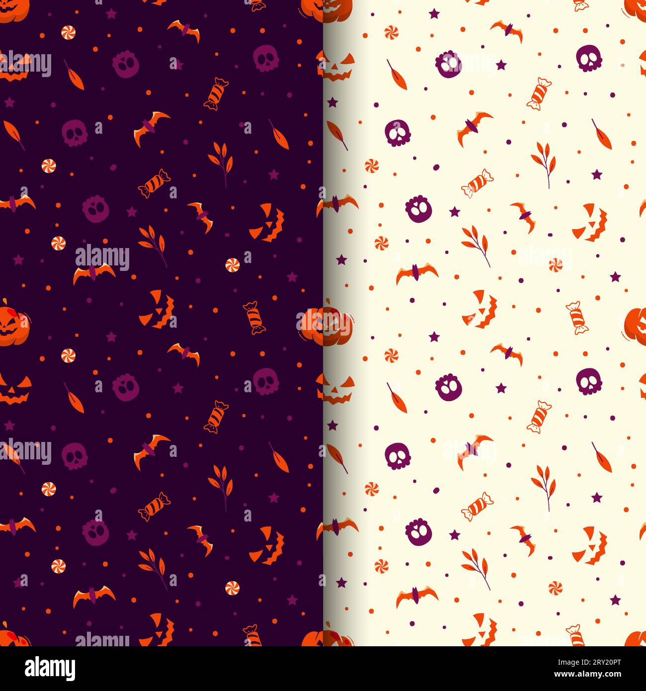 Halloween patterns collection for wrapping paper with pumpkin skull and ...
