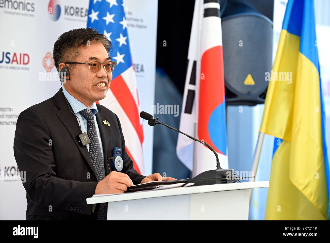 KYIV REGION, UKRAINE - Charge d'Affaires a.i. of the Republic of Korea ...