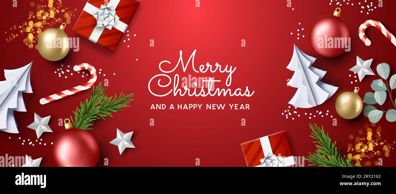 A Joyful seasonal Christmas events background banner with festive ...