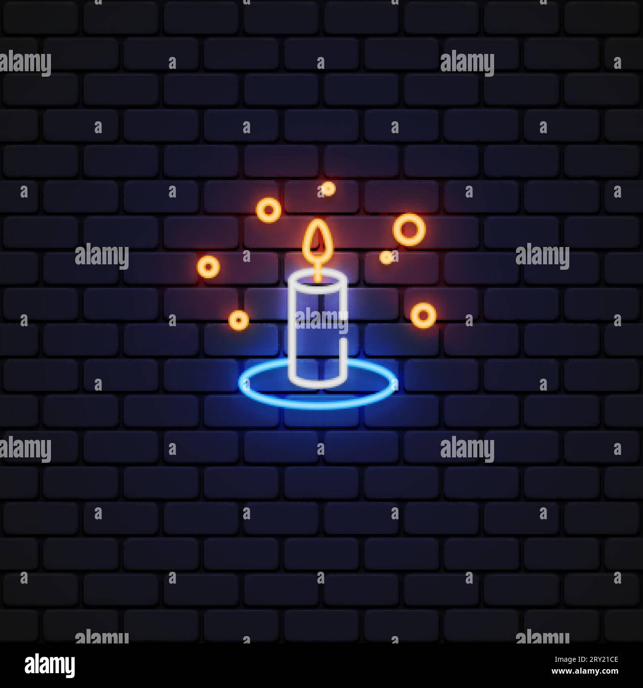 Candle neon, great design for any purposes. Vector illustration Stock ...