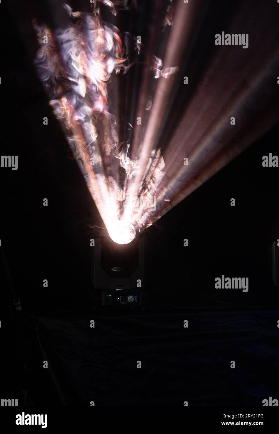 Light rays shining through artificial smoke Stock Photo - Alamy