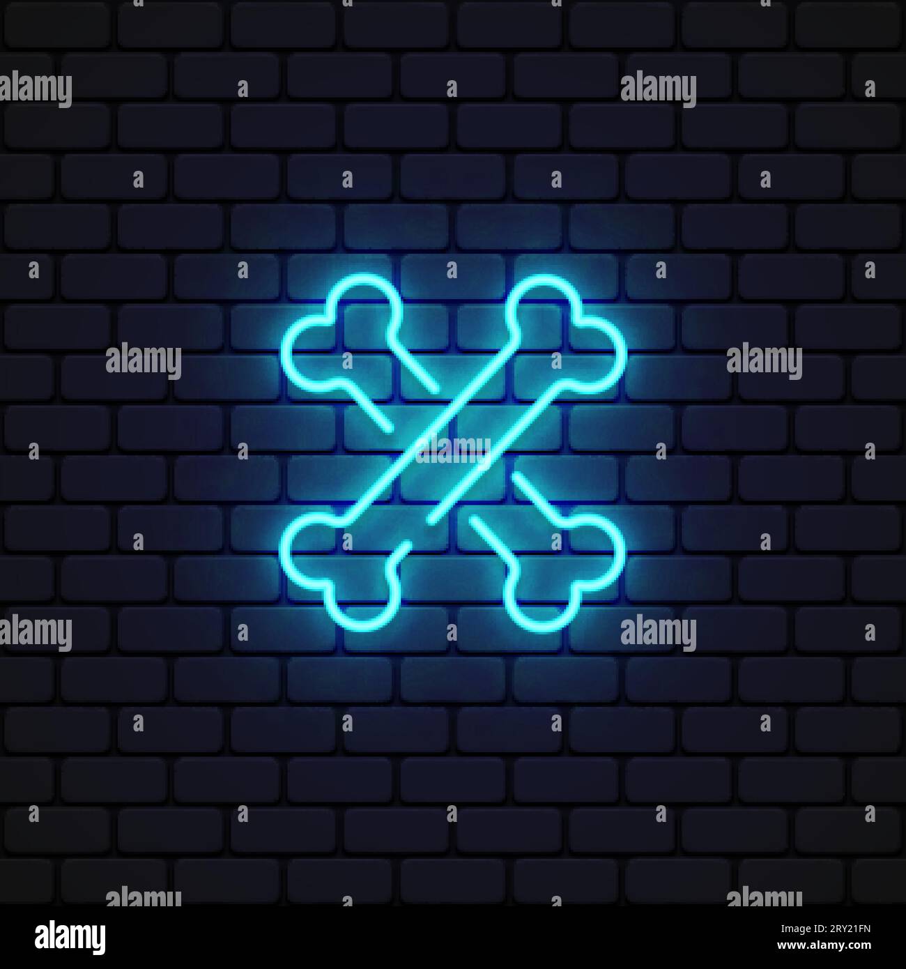 Bones neon icon on black background. Vector illustration Stock Vector ...