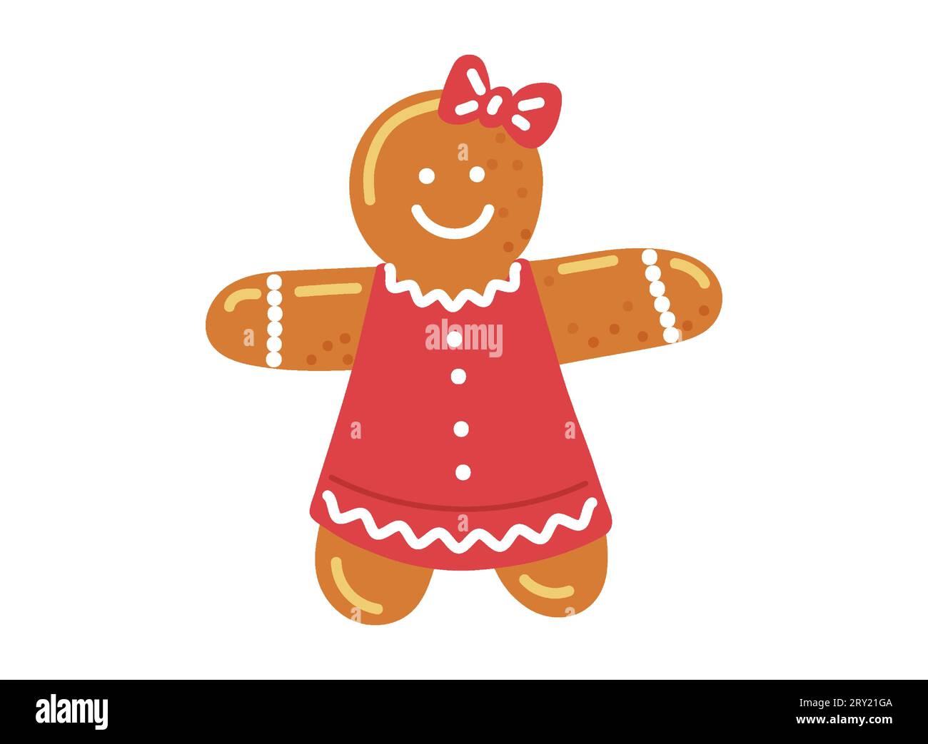 Vector gingerbread man on white background.Traditional winter pasrty ...