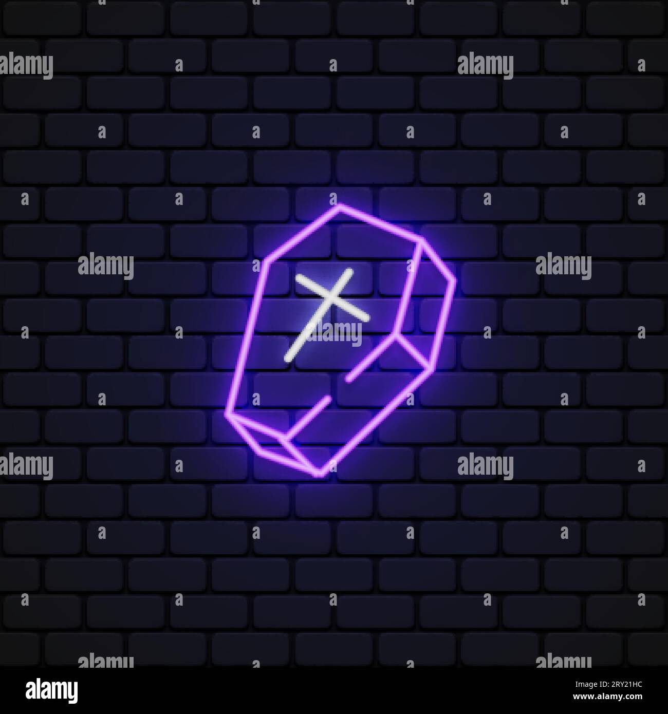Coffin in Neon style on black background. Vector illustration Stock ...