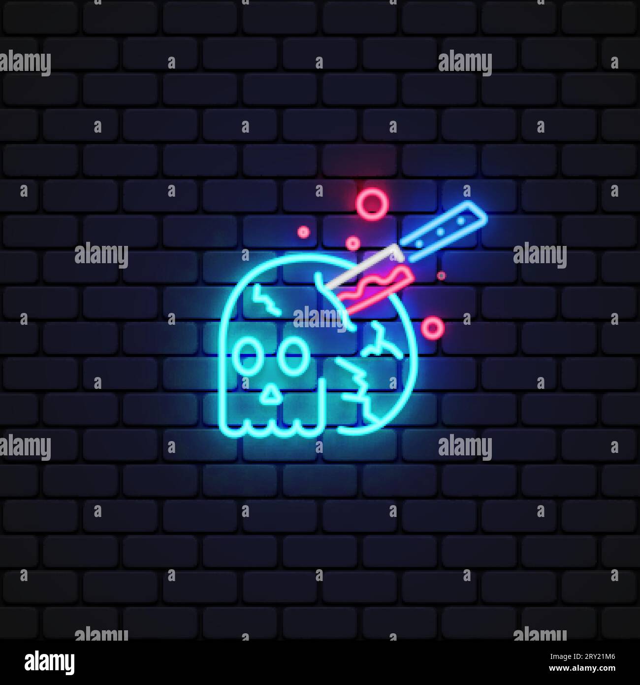 Horror neon icon, great design for any purposes. Vector illustration ...