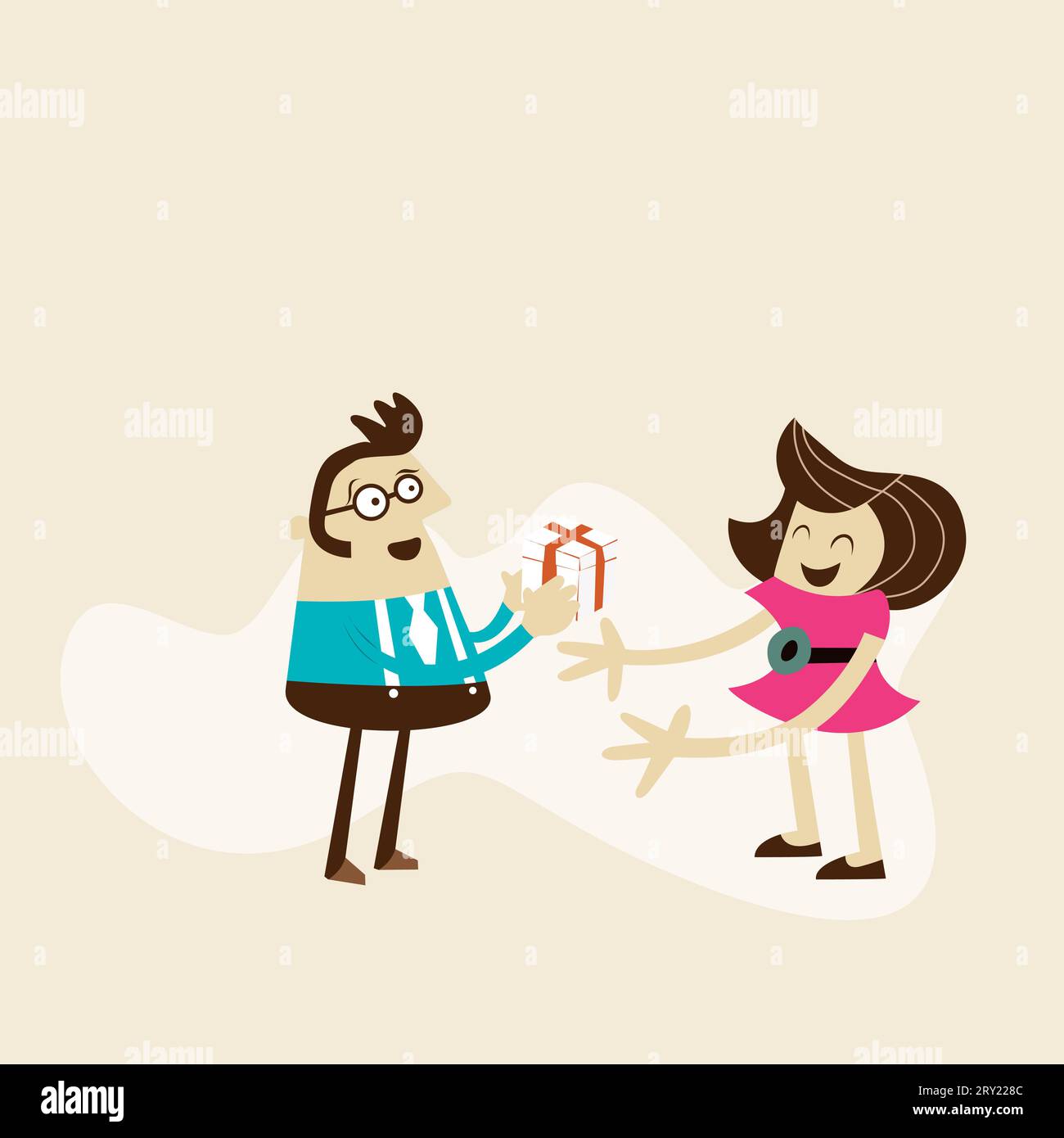 Woman giving present husband Stock Vector Images - Alamy