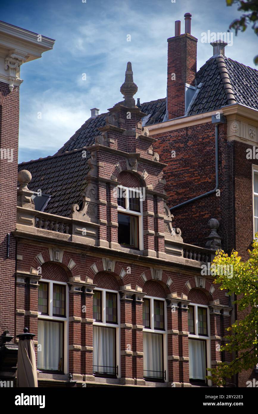 04 September 2023, Leiden, Netherlands, Traditional Dutch buildings and ...