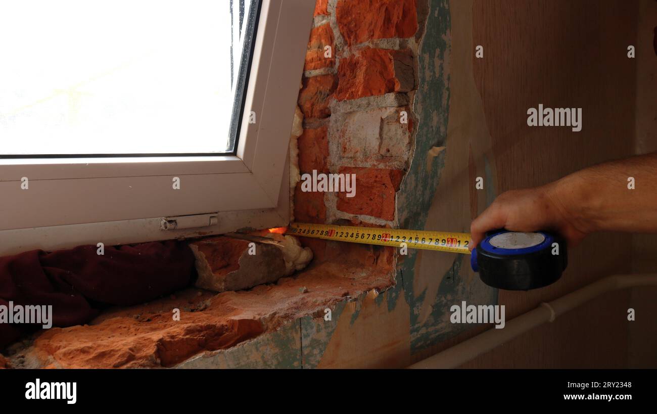 taking measurements from the window opening after installing the window ...