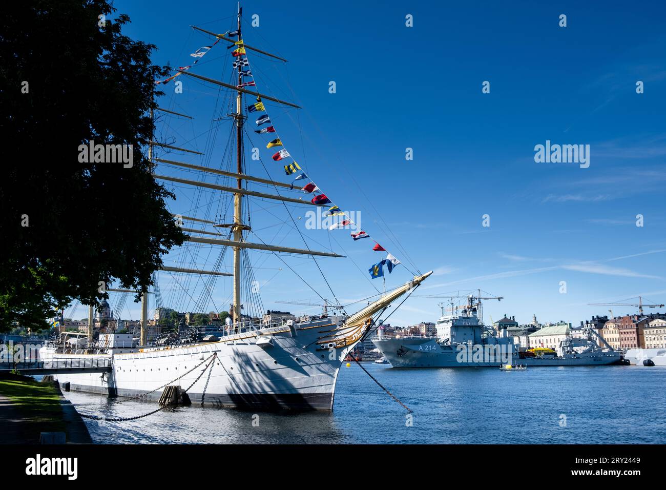 The AF Chapman steel hull tall ship Youth Hostel and HSwMS Belos (A214 ...