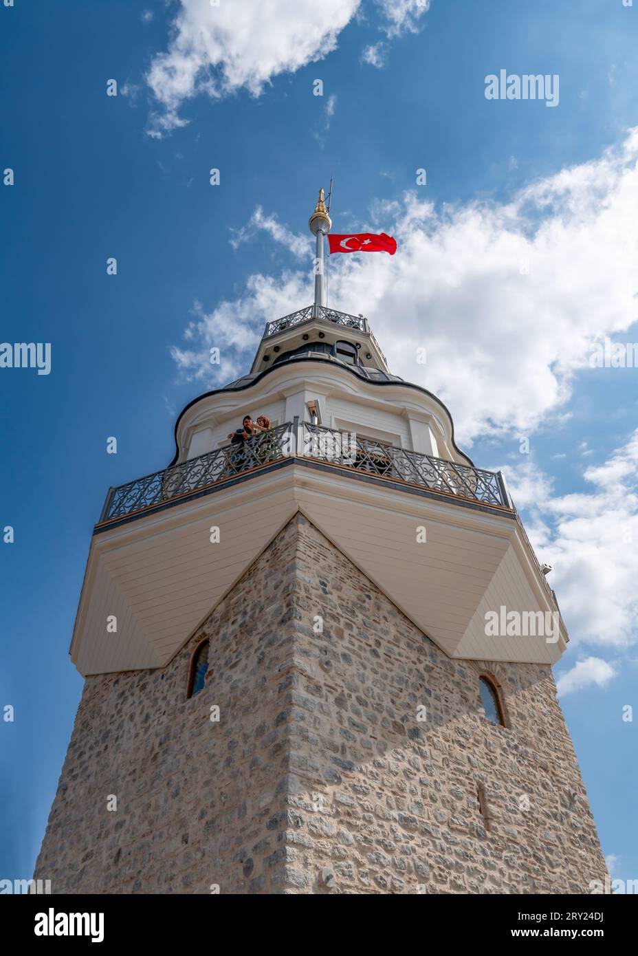 Istanbul, Turkey - September 17, 2023: The roof of Maiden's Tower ...