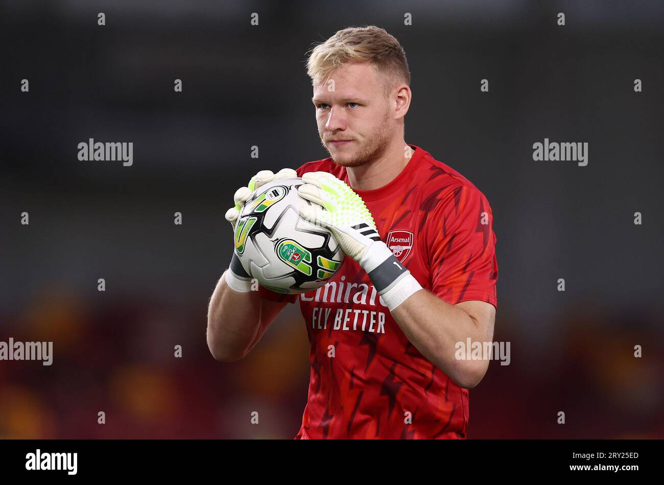 London, England, 27th September 2023. Aaron Ramsdale of Arsenal during ...