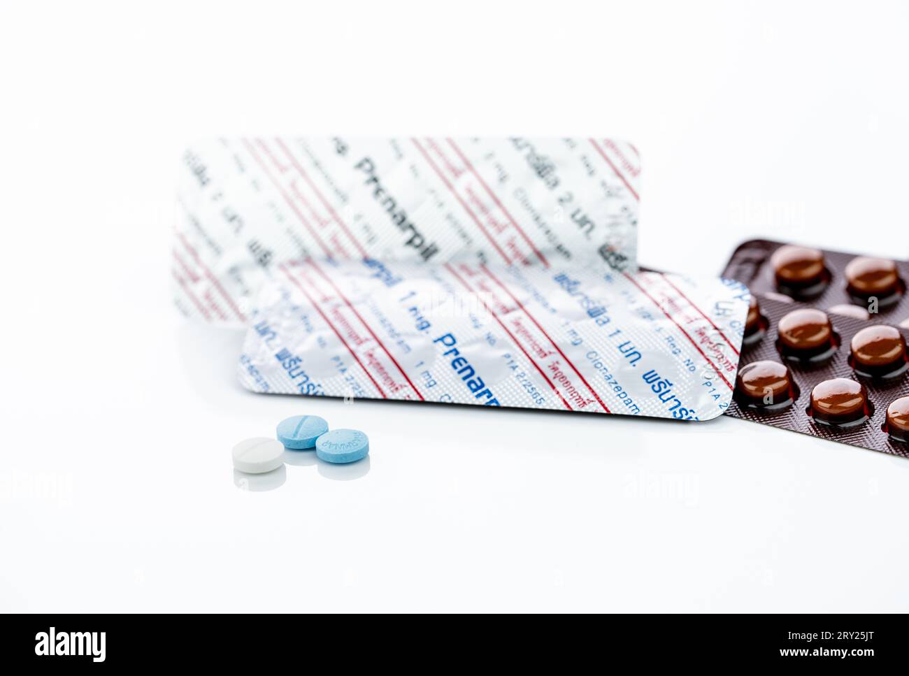 CHONBURI, THAILAND-JULY 11, 2023: Prenarpil round tablet pills and ...