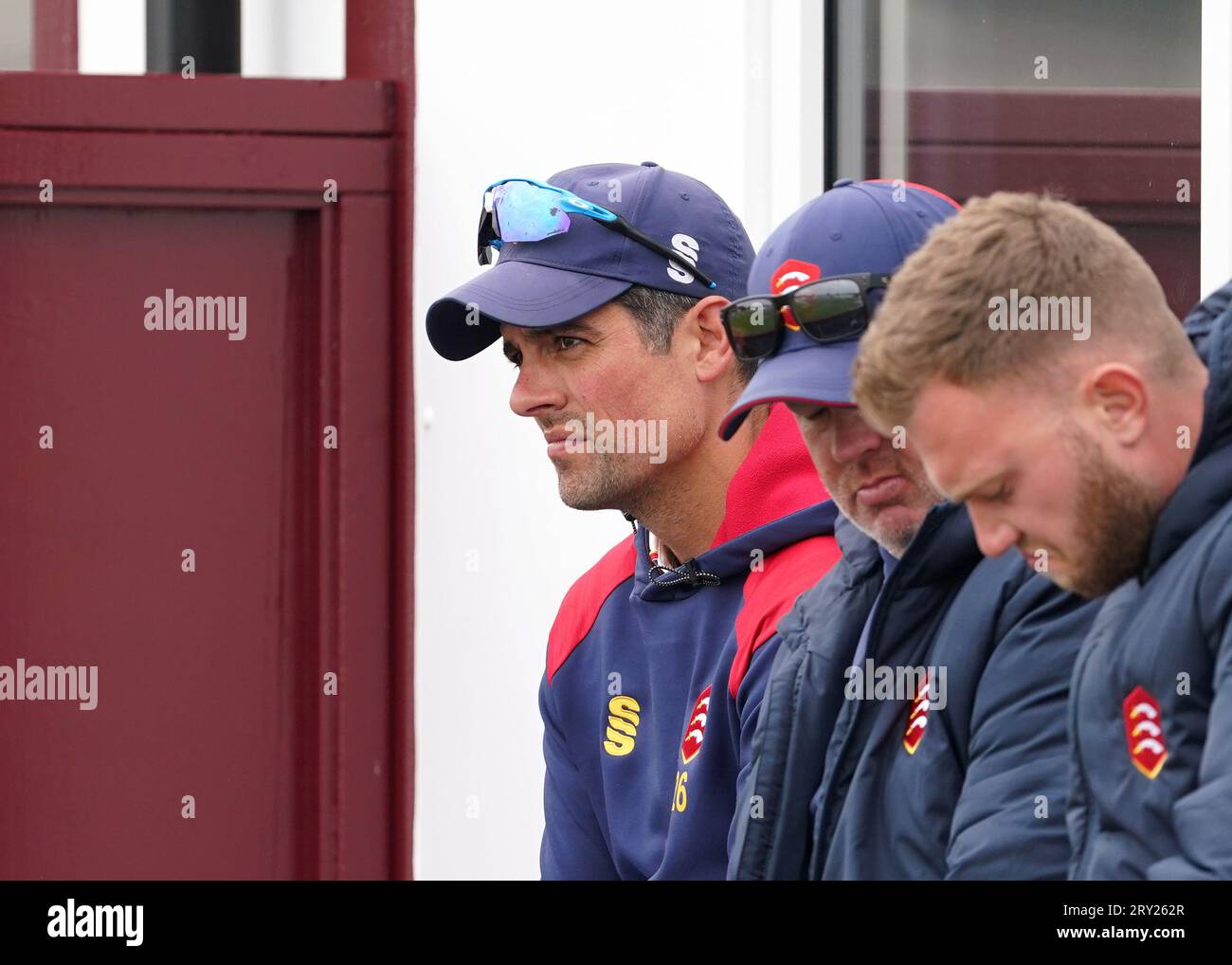 Essex's Alastair Cook (left) during day three of the LV= Insurance ...