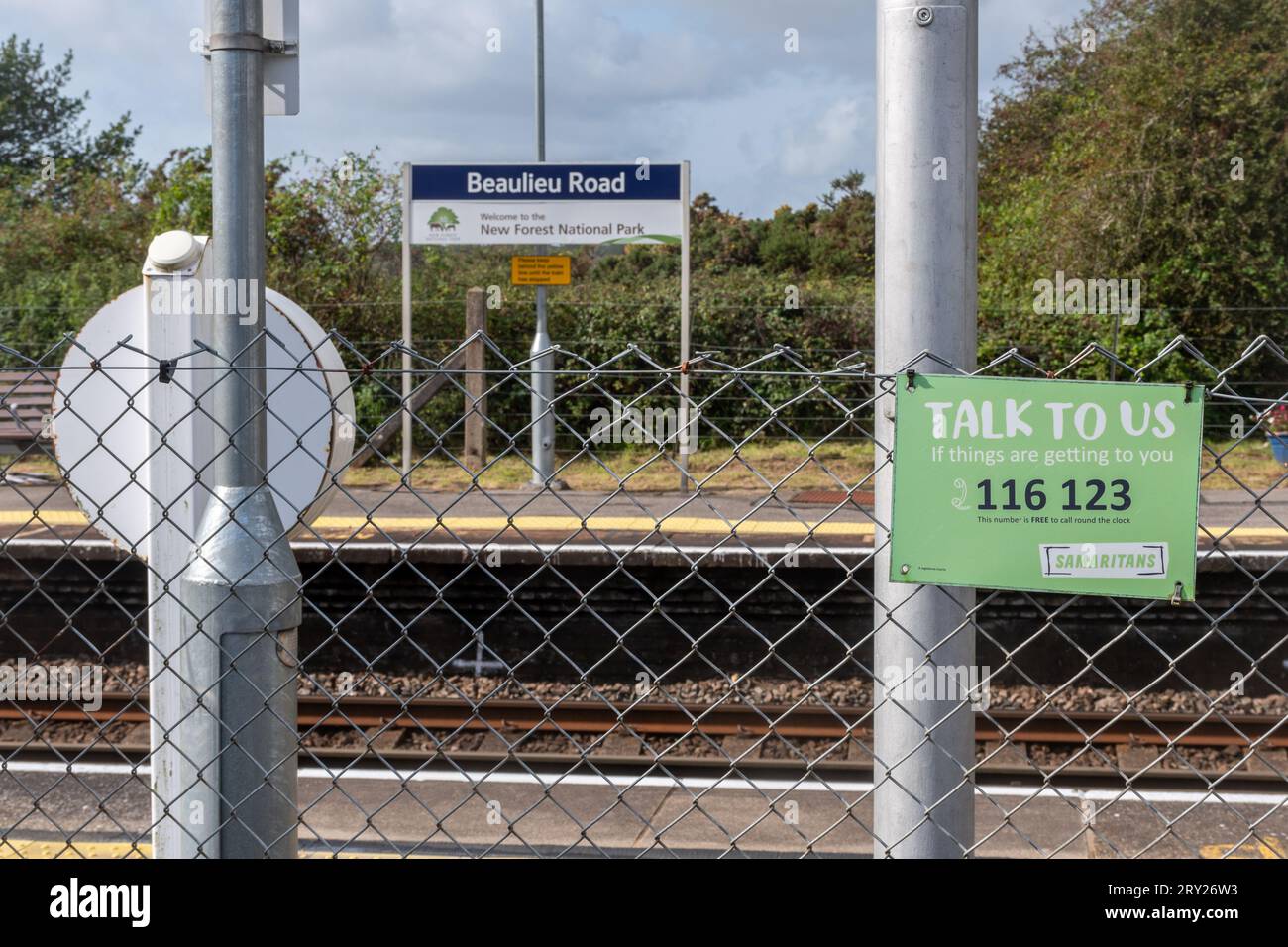 Samaritans sign 'Talk to us' at a railway station, trying to prevent ...