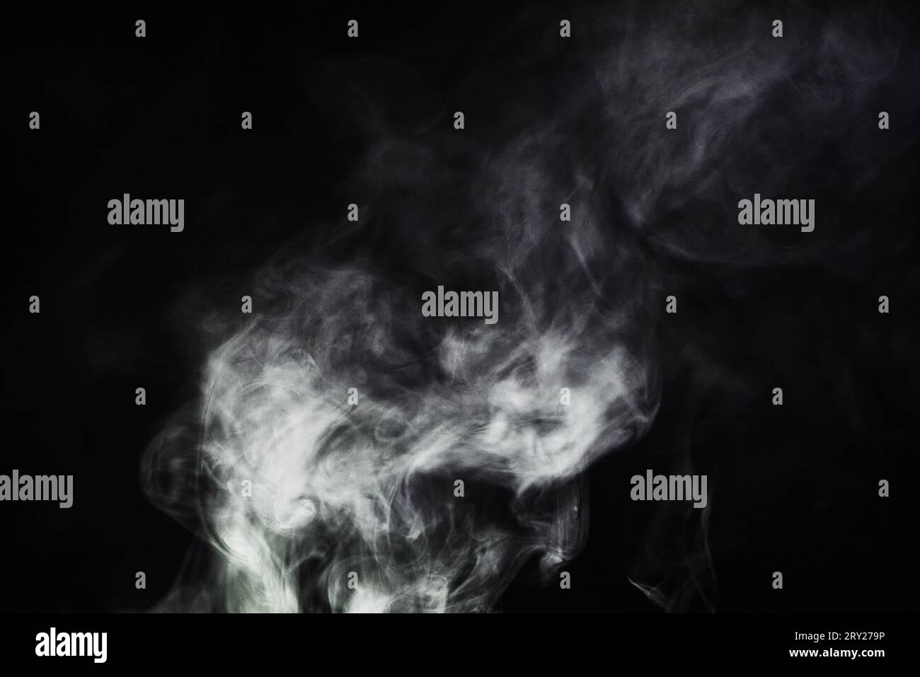 Smoke, vape and pattern on black background with creative texture ...