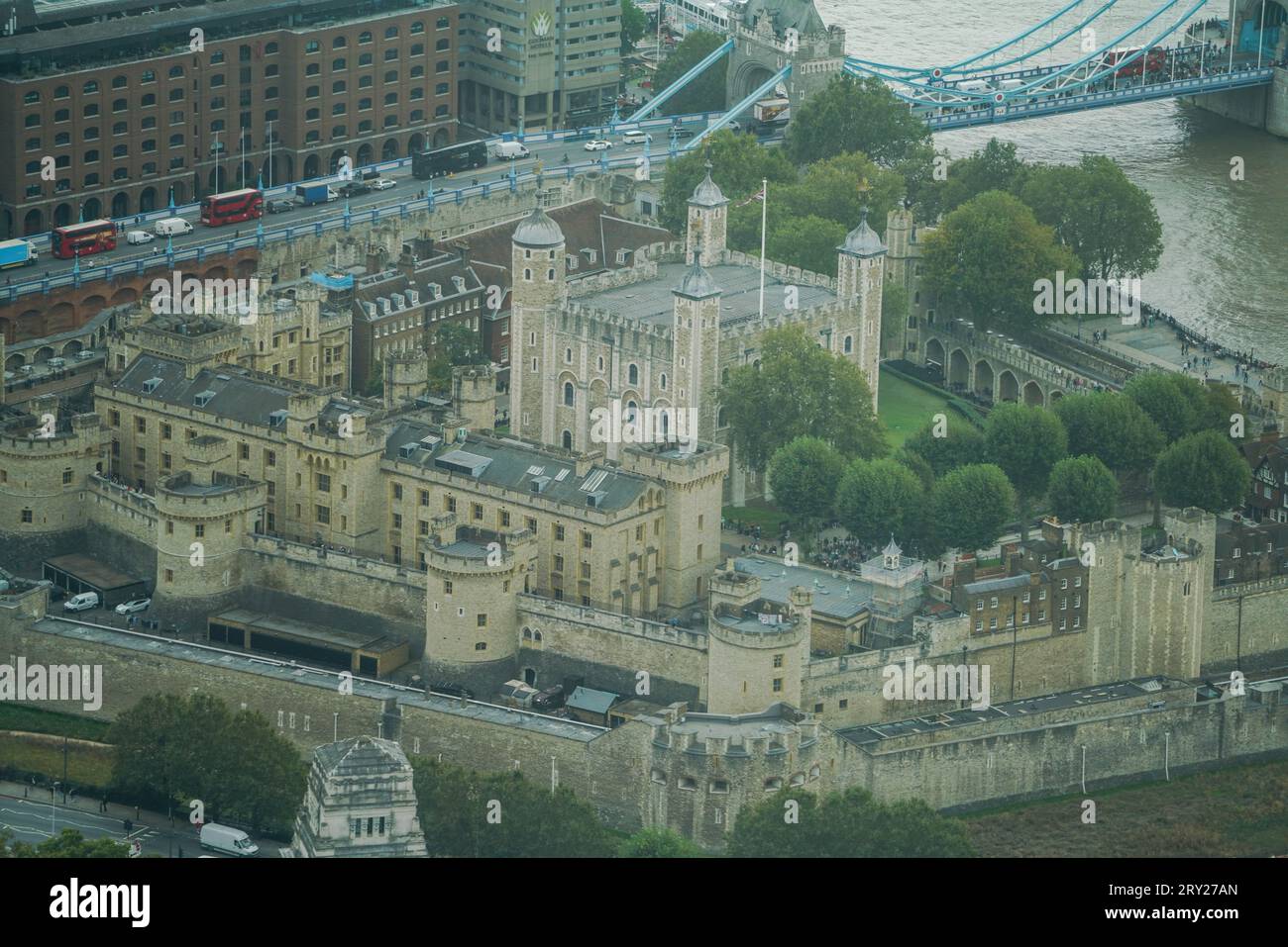 London UK. 28 September 2023. A view of the Tower of London from the ...