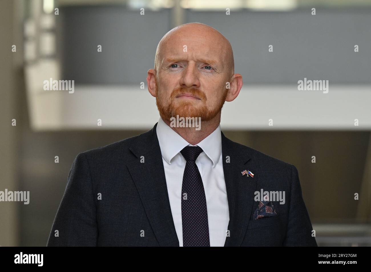 British Ambassador Matt Field attends the unveiling of a commemorative ...