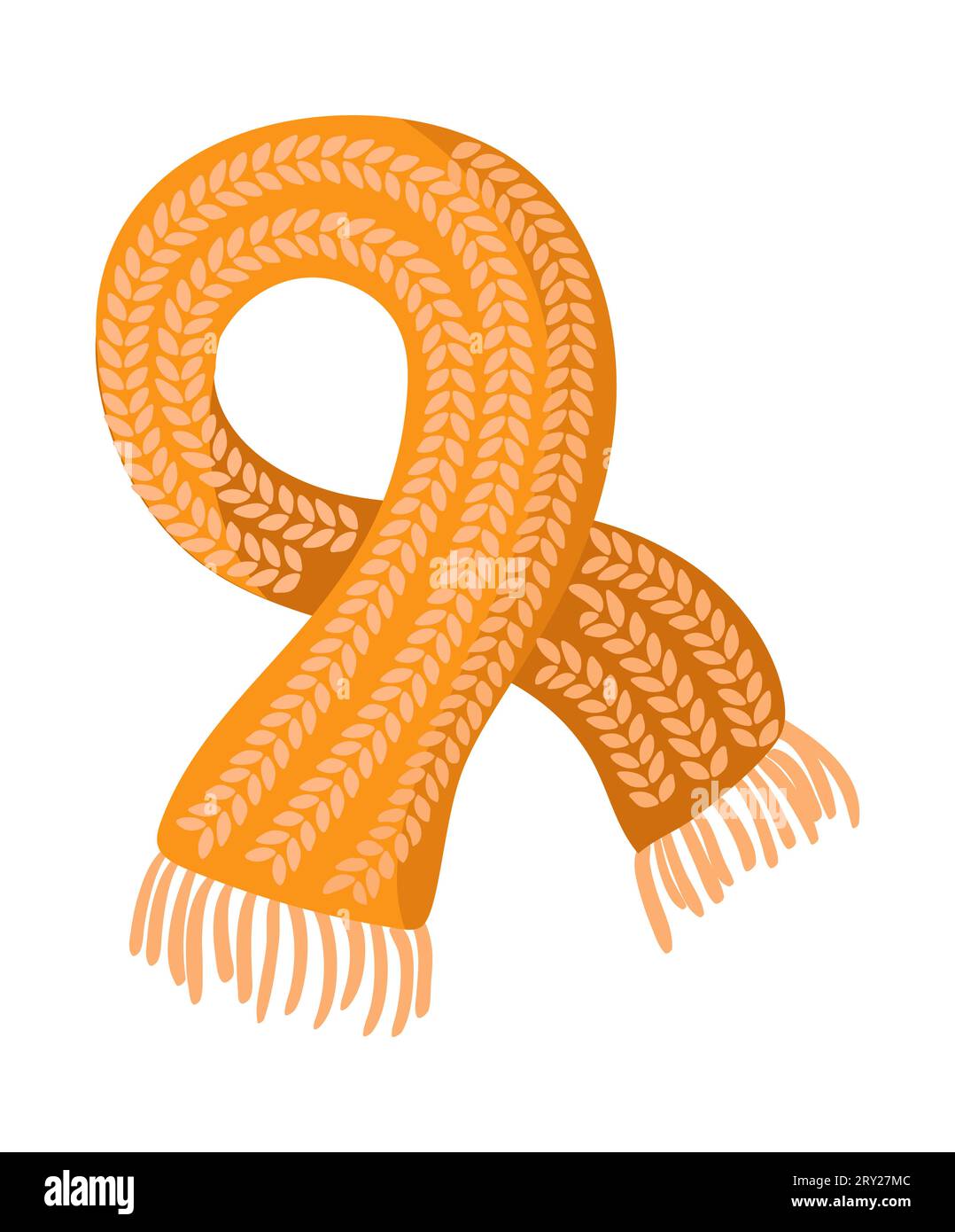 autumn illustration scarf vector on white background. Flat Hand drawn ...