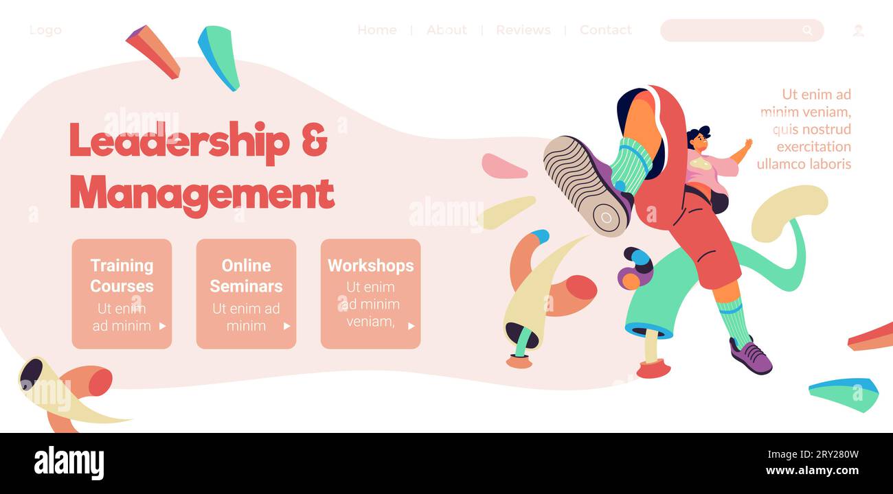 Leadership and management, training courses vector Stock Vector Image ...