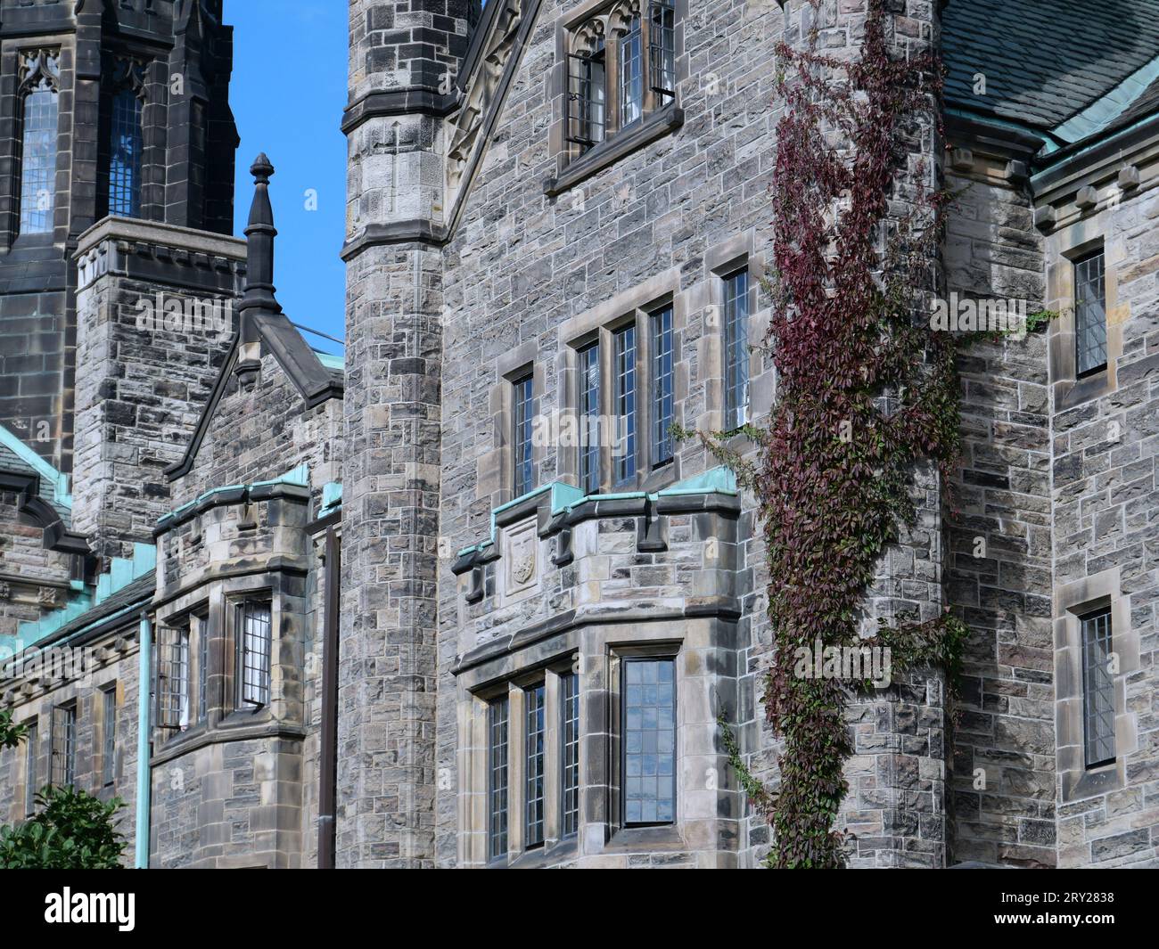 Ornate gothic style college building, Trinity College at the University ...