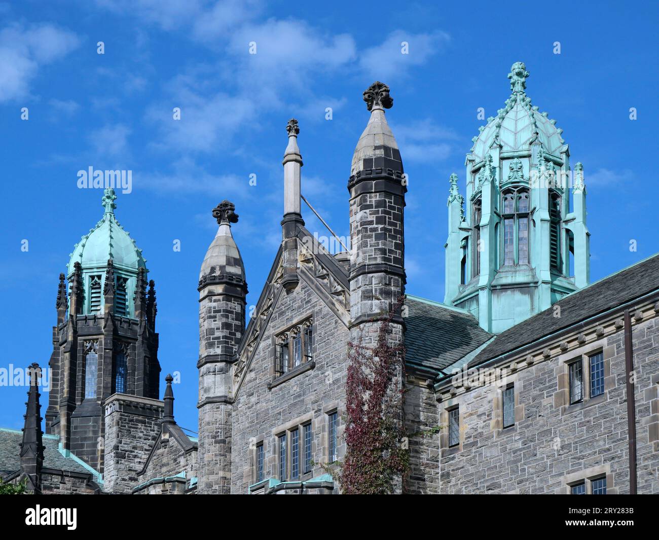 Ornate gothic style college building, Trinity College at the University ...