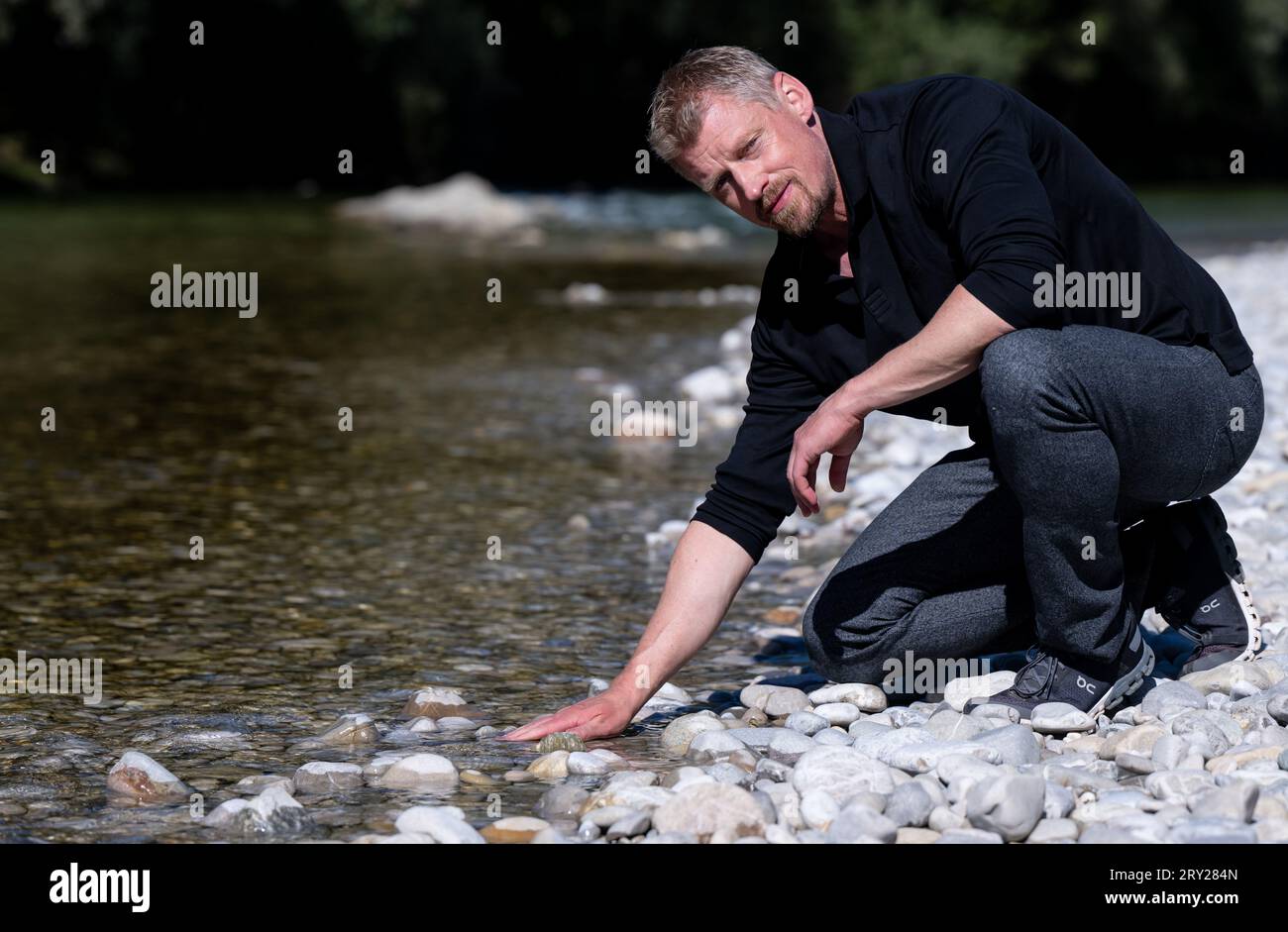PRODUCTION - 28 September 2023, Bavaria, Grünwald: Martin Gruber, actor ...