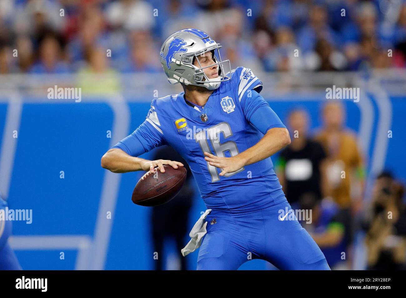 Detroit Lions quarterback Jared Goff passes against the Atlanta Falcons ...