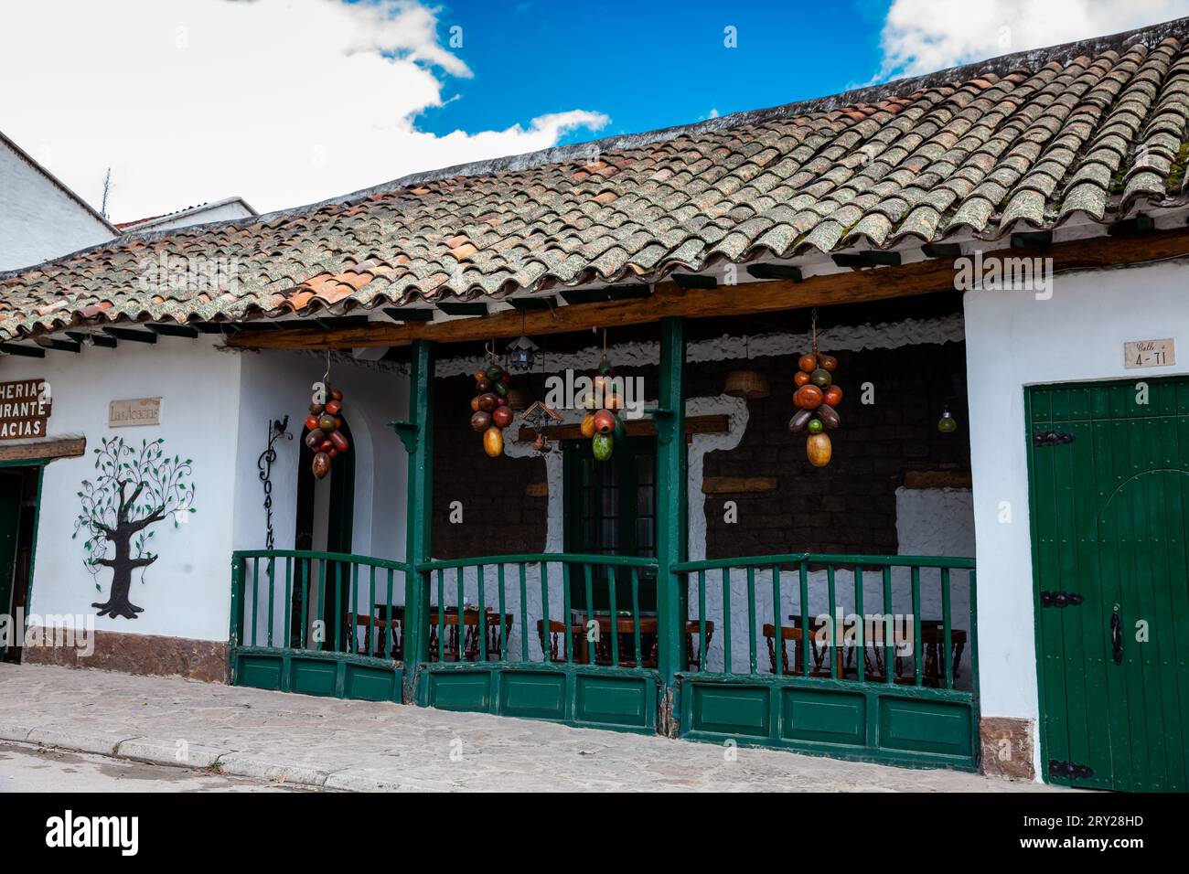 Iza, Boyaca, Colombia - August 9th 2023. Beautiful architecture of the ...