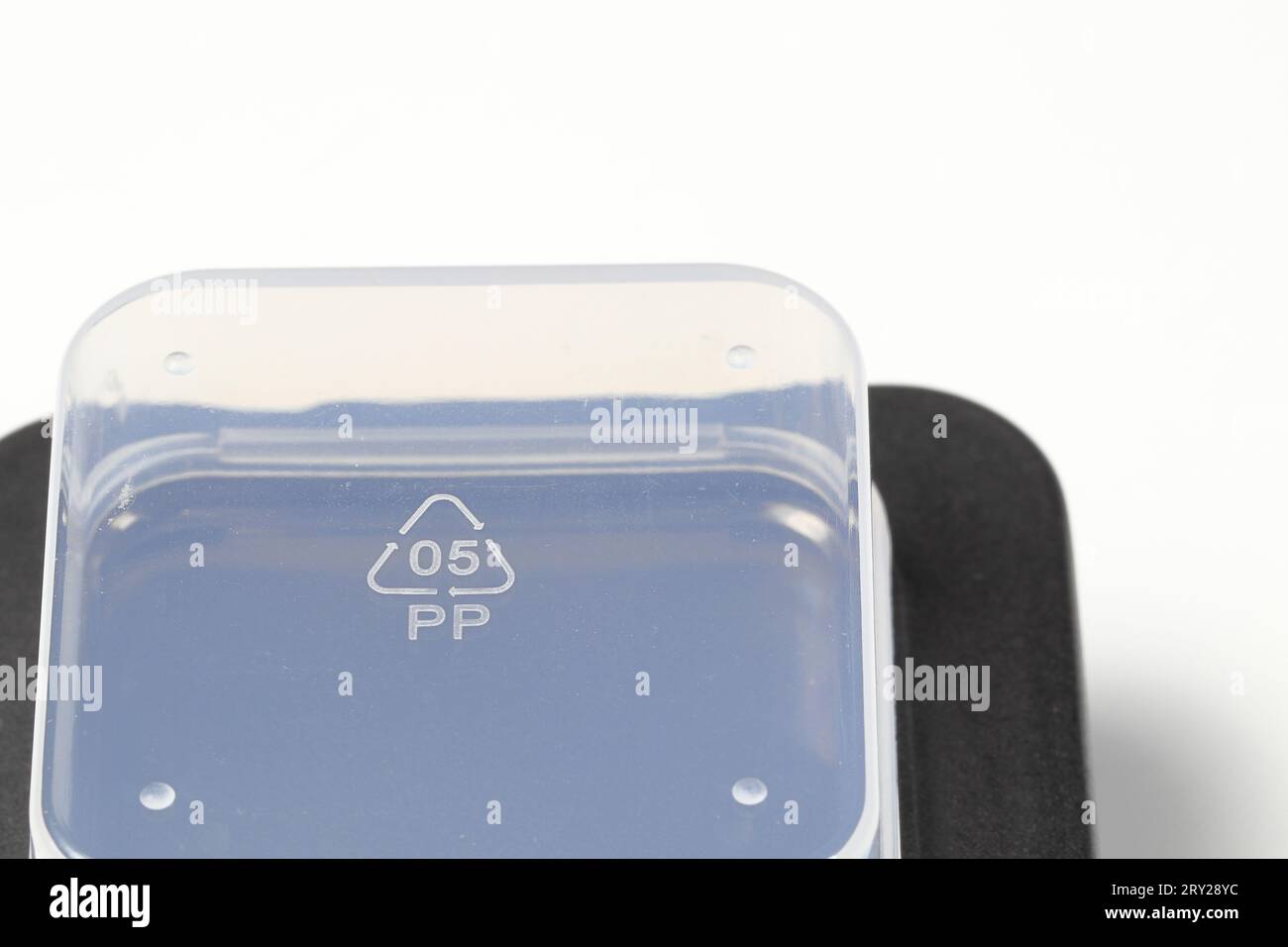 Empty small transparent plastic box isolated on white background Stock ...